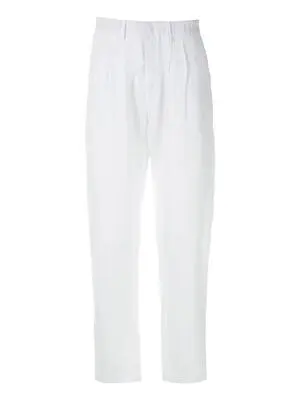 HANDRED Linen Straight Trousers - White
