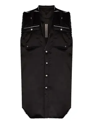 Rick Owens Outershirt Unfinished Gilet - Black