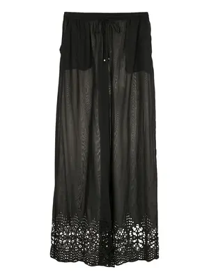 AMIR SLAMA Broderie Anglaise Palazzo Pants - Black