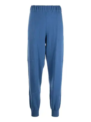 ALLUDE Elasticated-waist Knit Joggers - Blue