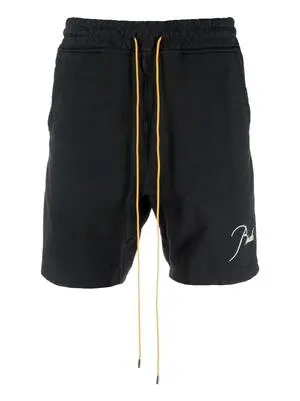 Rhude Logo-Embroidered Track Shorts Black