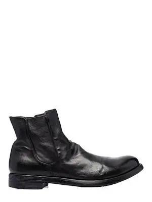 Officine Creative Side Zip Ankle Boots - Black