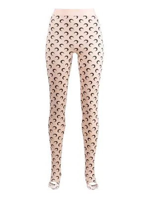 MARINE SERRE All Over Moon Pattern Leggings - Neutrals
