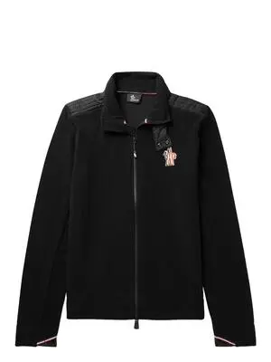 Moncler Logo-appliquéd Fleece Zip-up Ski Base Layer - Black