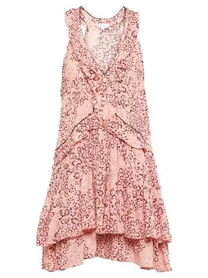Poupette St Barth Mae Floral Minidress - Pink