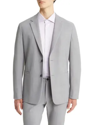 Theory Clinton Precision Ponte Knit Blazer Force Grey Multi
