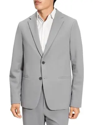 Theory Clinton Precision Ponte Knit Blazer Soft Grey