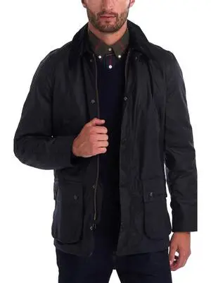 Barbour Ashby Waxed Cotton Jacket - Navy