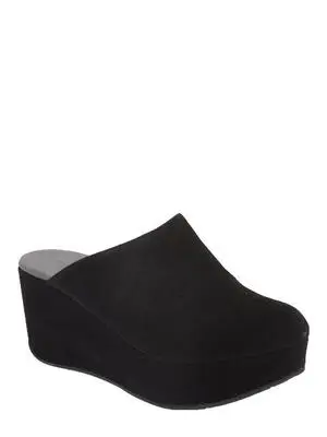 CHOCOLAT BLU Yoma Platform Clogs - Black Suede