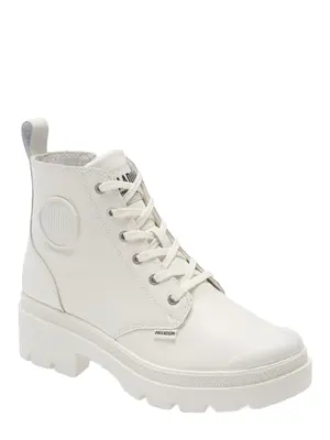 PALLADIUM Palladium Pallabase Leather Bootie White/ White