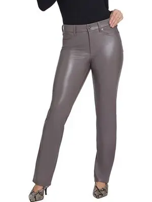 NYDJ NYDJ Marilyn Faux Leather Straight Leg Pants Falcon