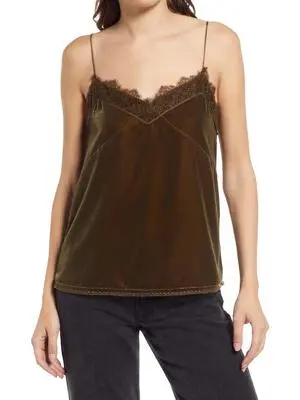 ALLSAINTS Noa Velvet Camisole - Khaki Green