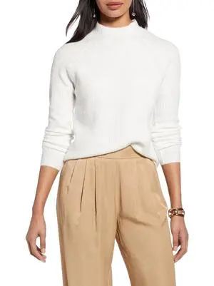 Halogen Mock Neck Sweater - Ivory Cloud