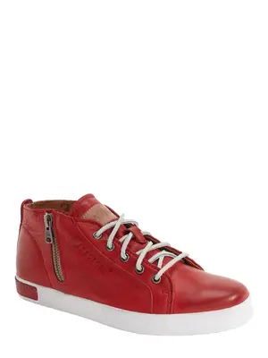 Blackstone Mid-Cut Leather Sneaker Red Leather