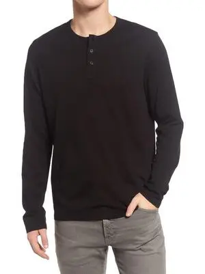 Ag Bryce Long Sleeve Henley Shirt True Black