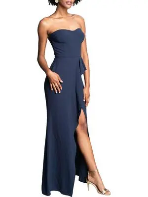 Dress The Population Kai Strapless Gown - Navy