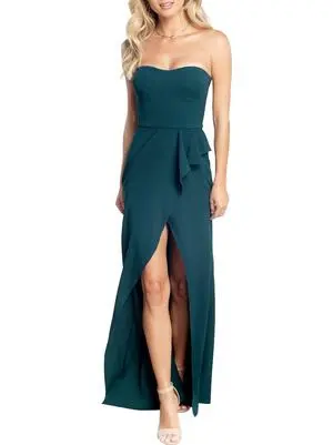 Dress The Population Kai Strapless Gown - Pine