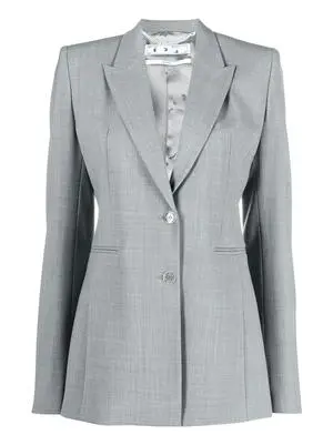 Off-White Text-print Tailored Blazer - Grey
