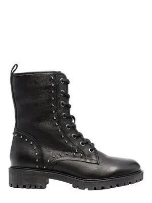 Geox 45mm Stud-embellished Lace-up Boots - Black