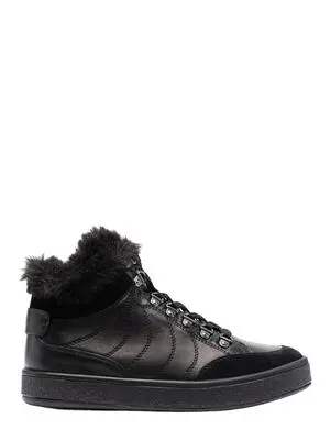 Geox Leelu Faux-fur Trim Sneakers - Black
