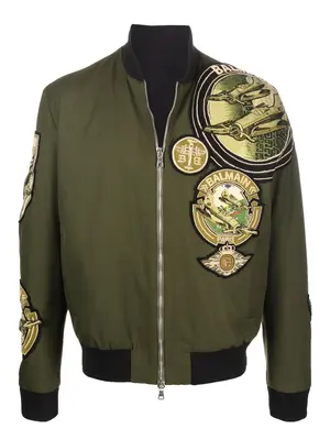 Balmain Multi-badge Pilot Jacket - Green