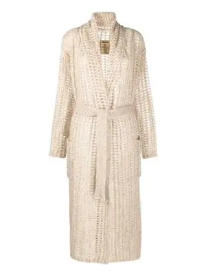 UMA WANG Open-knit Long Cardigan - Neutrals