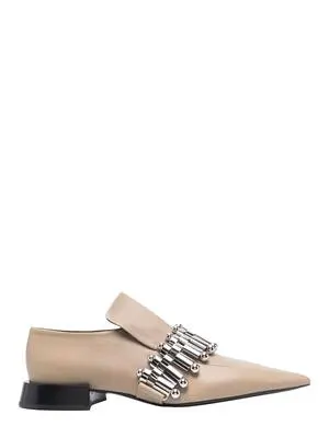 JIL SANDER Pointed-toe Leather Loafers - Neutrals