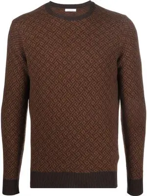 Malo Geometric-pattern Jumper - Brown