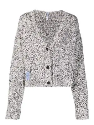 Alexander McQueen Chunky Knit V-neck Cardigan - White