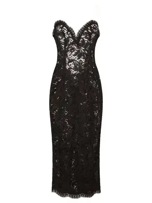 Dolce & Gabbana Sleeveless Tulle Midi Dress - Black