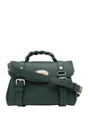 Mulberry Mini Alexa Heavy-grain Satchel - Green