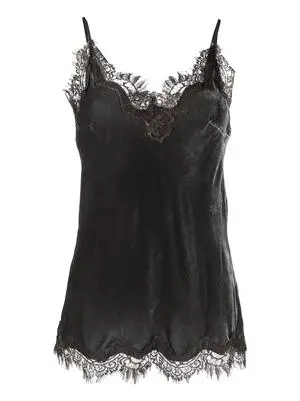 Gold Hawk Lace-trim Camisole Top - Grey