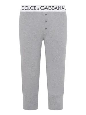 Dolce & Gabbana Logo-waistband Two-way Leggings - Grey