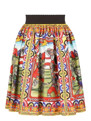 DOLCE & GABBANA Dolce & Gabbana Graphic-Print A-Line Skirt