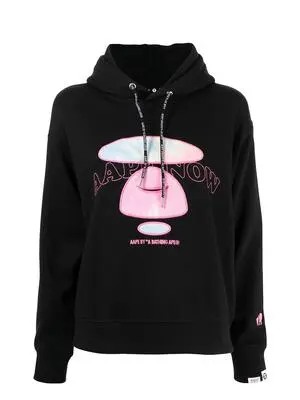 AAPE BY *A BATHING APE Moonface-embroidery Hoodie - Black