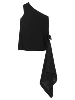 Givenchy One-shoulder Draped Top - Black
