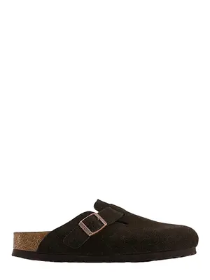 BIRKENSTOCK Boston Suede Clogs - Mocha