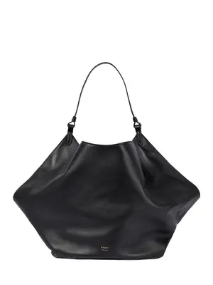 Khaite Lotus Medium Leather Tote - Black