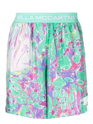 Stella McCartney Oil Swirl Shorts - Green