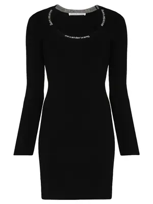 Alexander Wang Logo-trim Mini Dress - Black