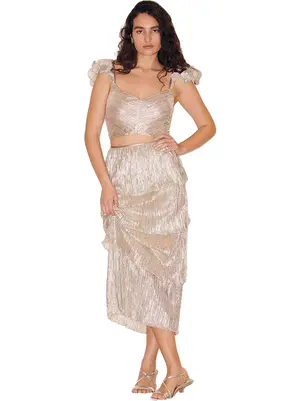 Saylor Gianna Pleated Set - Metallic