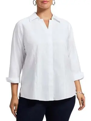 Foxcroft Taylor Three-quarter Sleeve Non-iron Shirt - White
