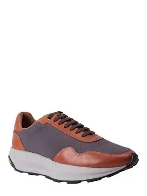 Gordon Rush Lancaster Leather And Textile Sneaker - Cognac/ Grey