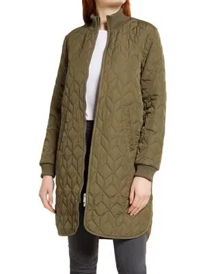 ILSE JACOBSEN Long Quilted Jacket - Army