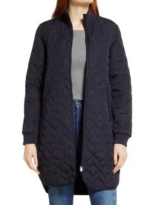 ILSE JACOBSEN Long Quilted Jacket - Dark Indigo