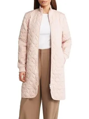ILSE JACOBSEN Long Quilted Jacket - Pale Pink