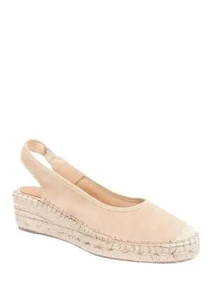 PATRICIA GREEN Valencia Slingback Wedge Espadrille - Camel Suede