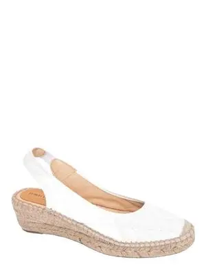 PATRICIA GREEN Valencia Slingback Wedge Espadrille - Quilted White