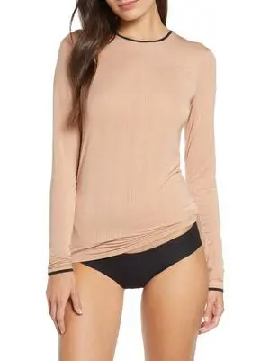 NEGATIVE UNDERWEAR Whipped Long Sleeve Tee - Buff/black