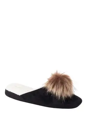 PATRICIA GREEN Pretty Pouf Slipper - Black/tan